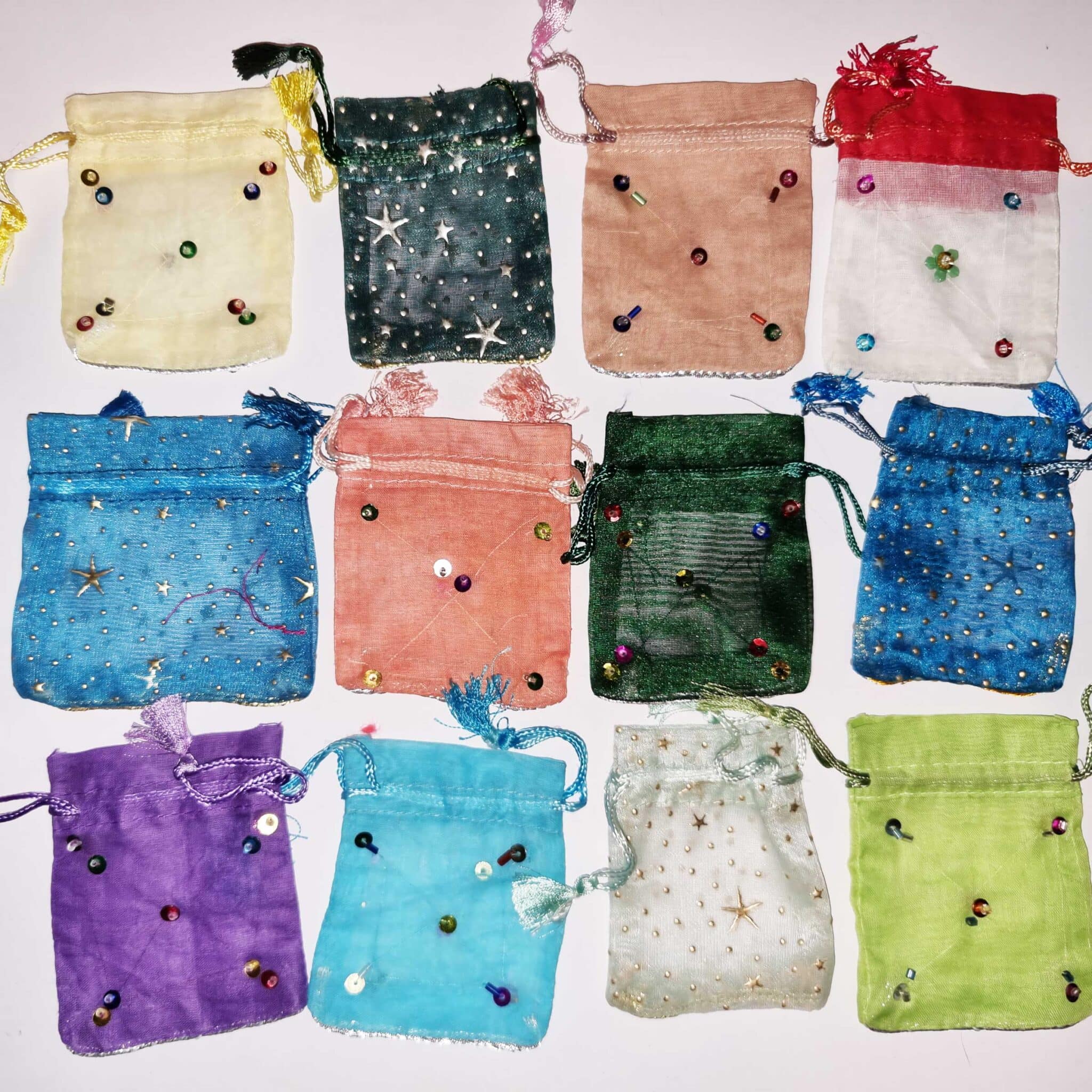 Indian Sari Drawstring Pouch – 3 Sizes – Druid Alchemy